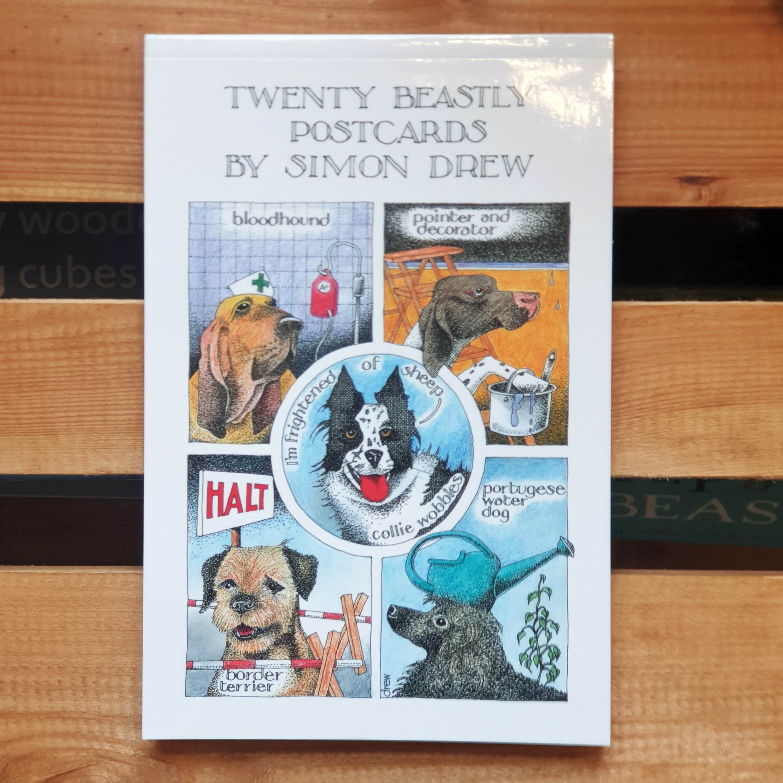 Simon Drew Beastly Postcards Set - Island Blue Tobermory