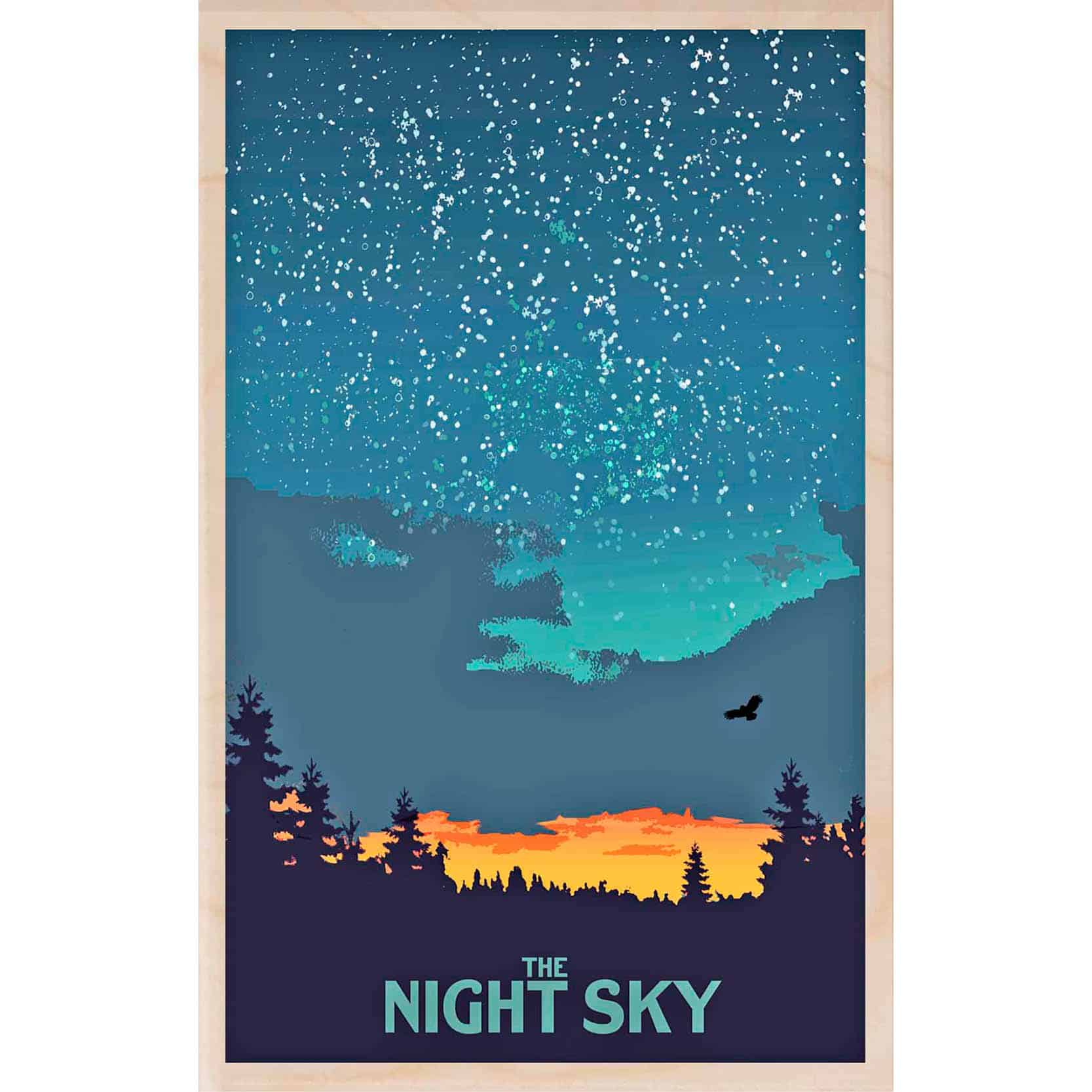 The Night Sky Wooden Postcard - Island Blue Tobermory