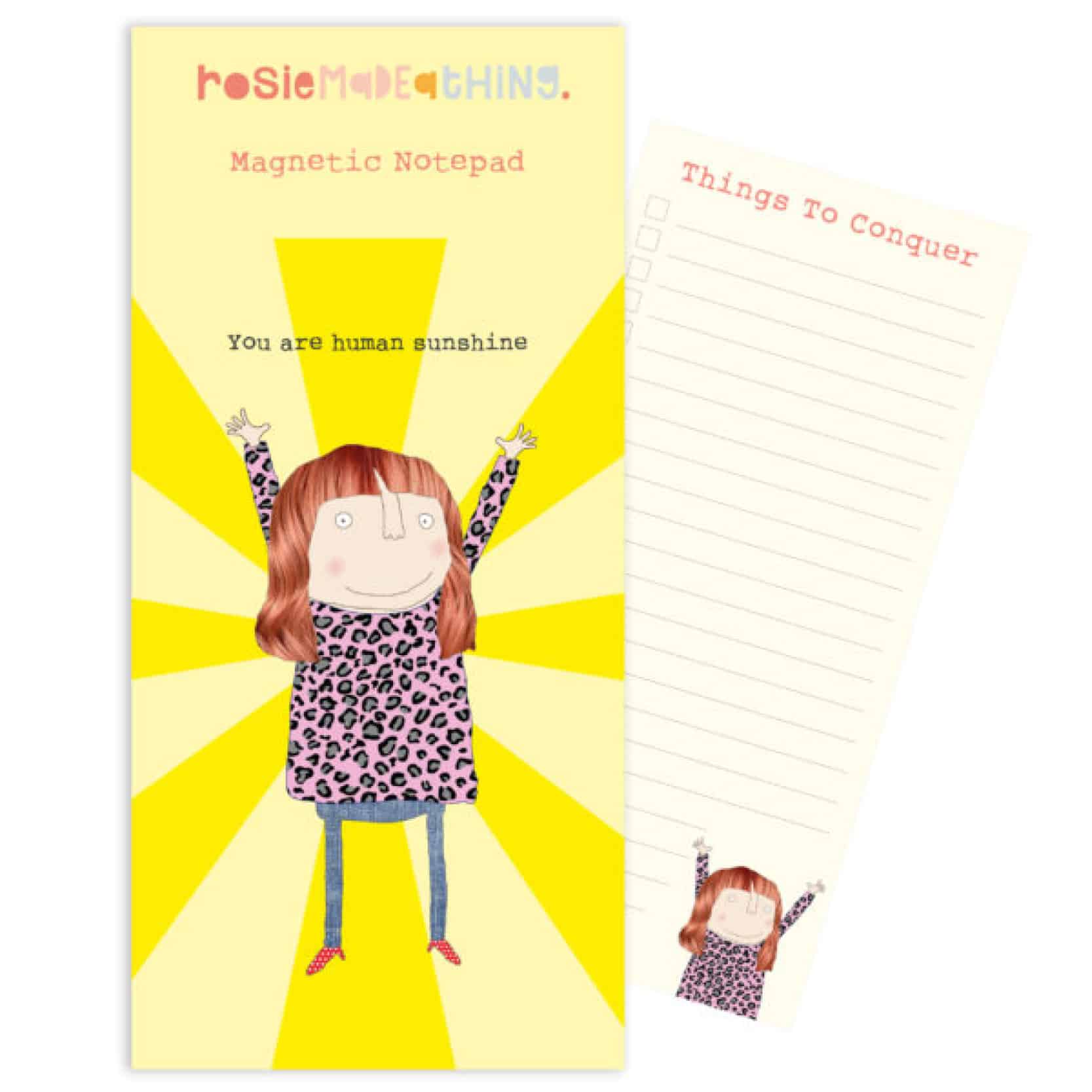 Rosie Made A Thing Human Sunshine Magnetic Notepad - Island Blue Tobermory