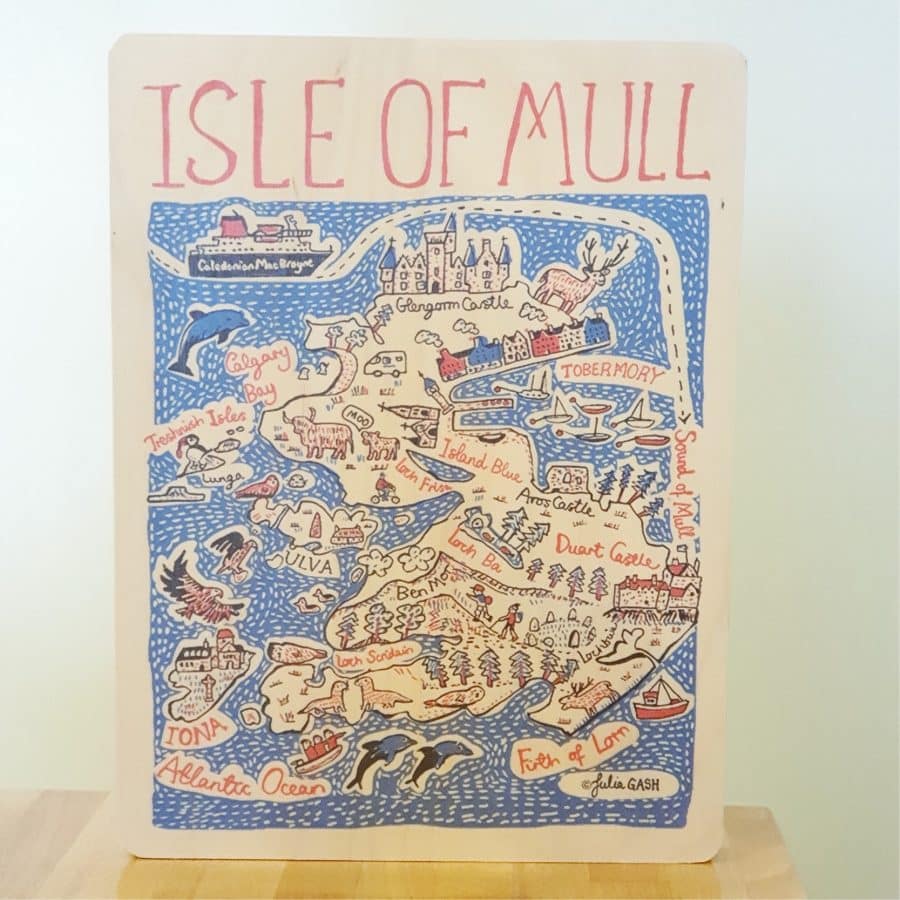 Wooden Wall Art Isle of Mull - Island Blue Tobermory