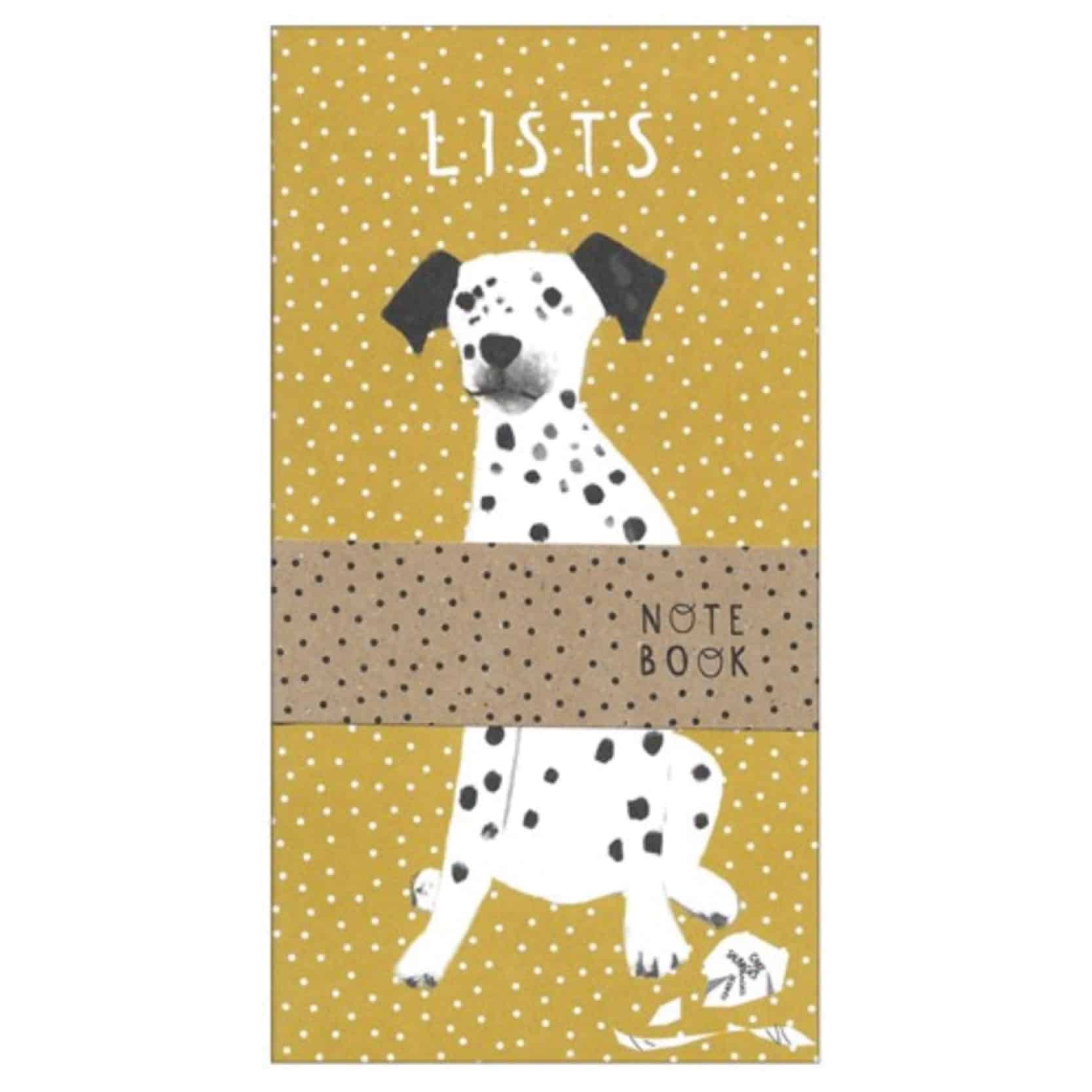 Cinnamon Aitch Dalmatian Lists Notebook - Island Blue Tobermory