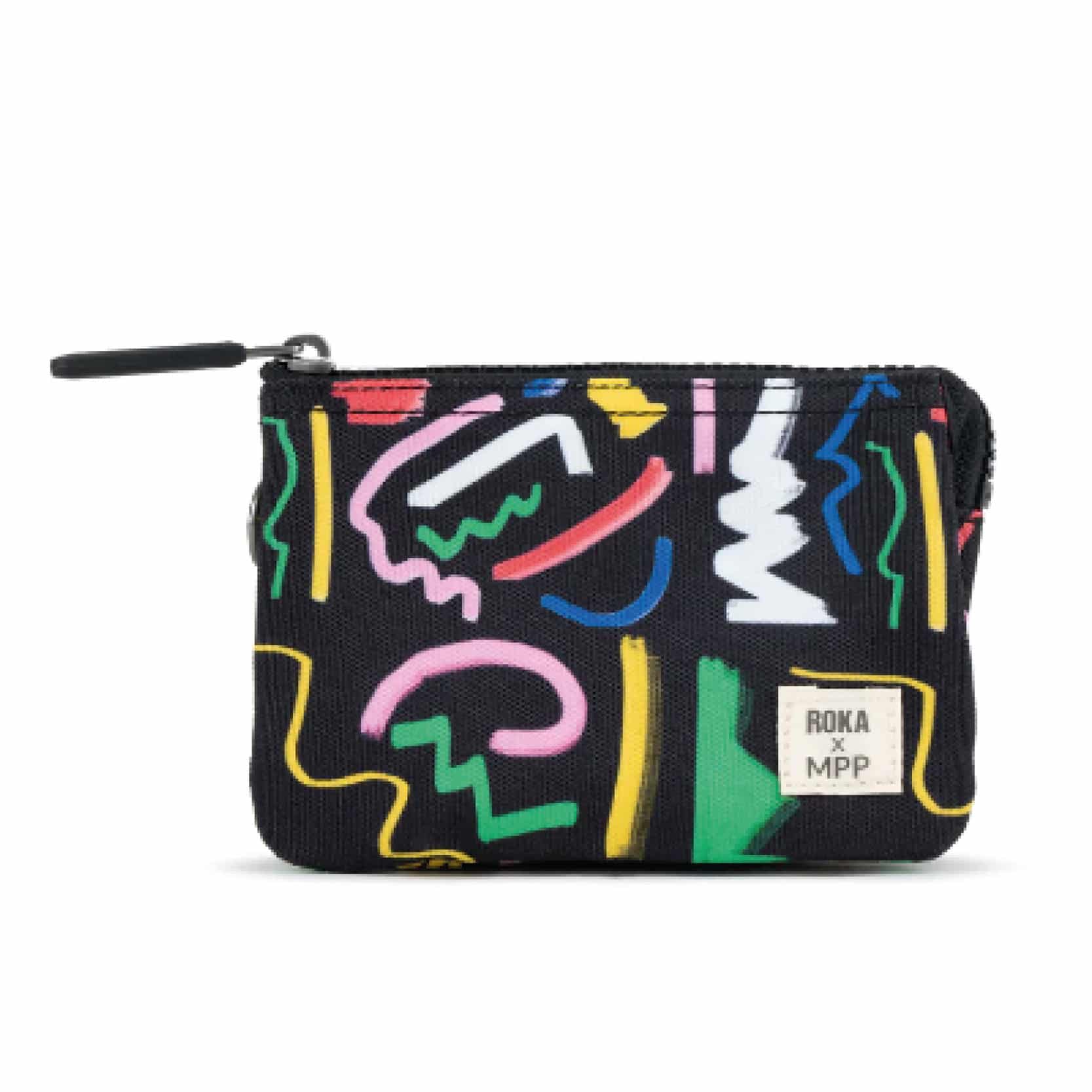 Roka Small Carnaby Wallet in Scribble Print - Island Blue Tobermory
