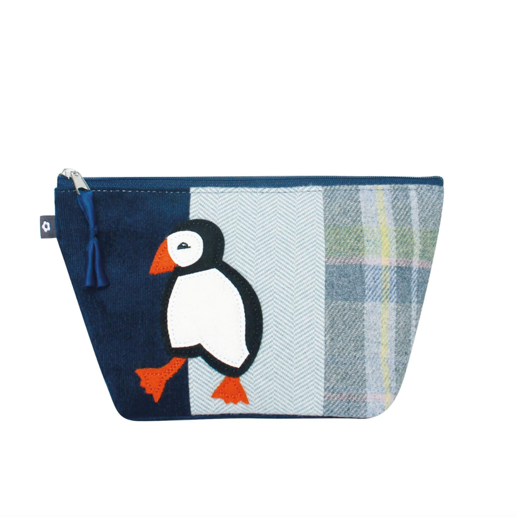 Earth Squared Puffin Applique Makeup Bag - Island Blue Tobermory