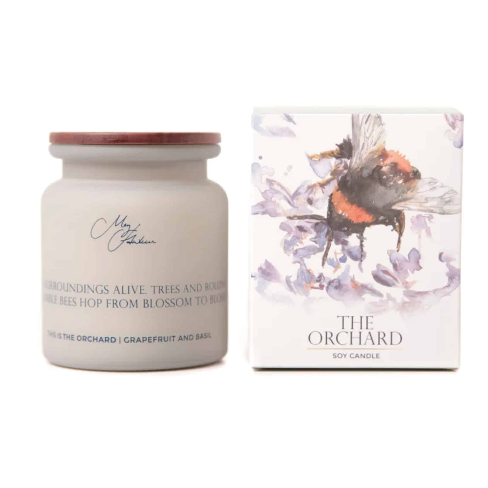 Meg Hawkins 'The Orchard' Bee on Heather Design Candle - Island Blue ...
