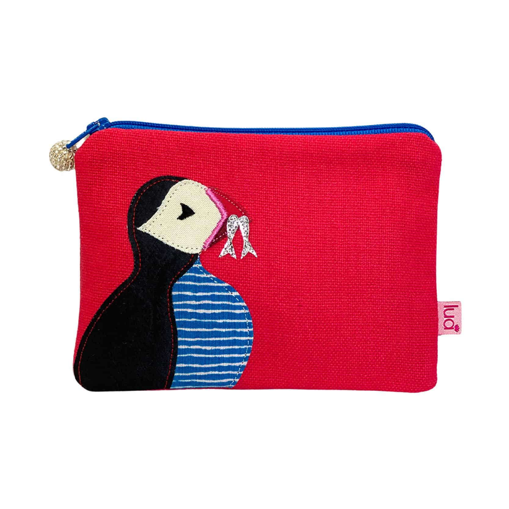 Lua Coral Puffin Purse - Island Blue Tobermory