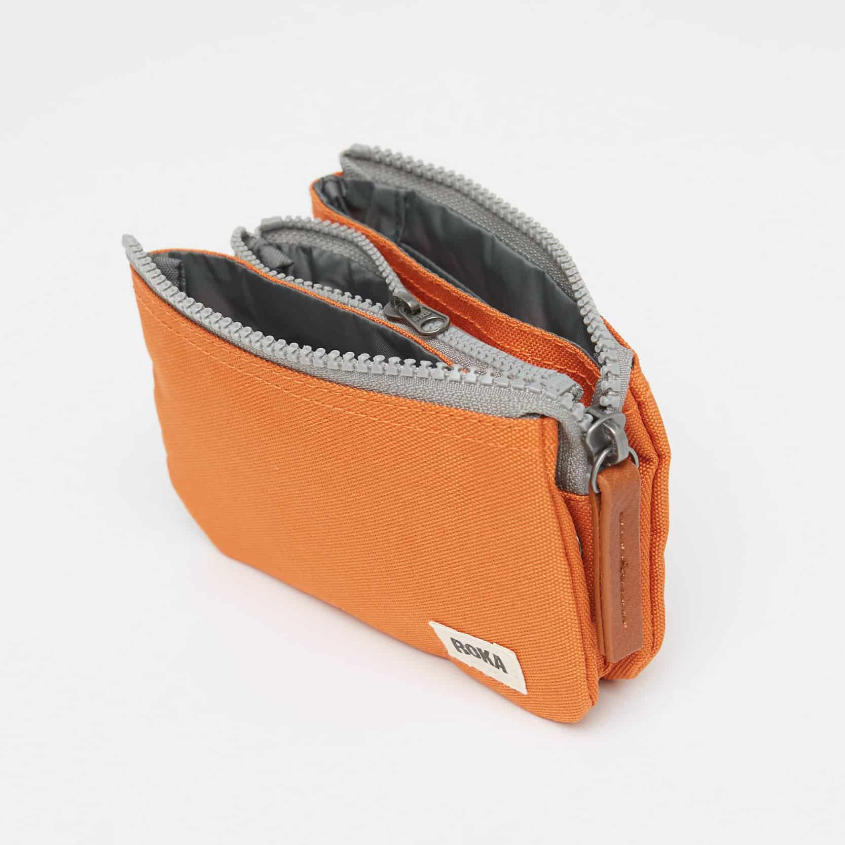 Roka Small Carnaby Wallet in Atomic Orange - Island Blue Tobermory