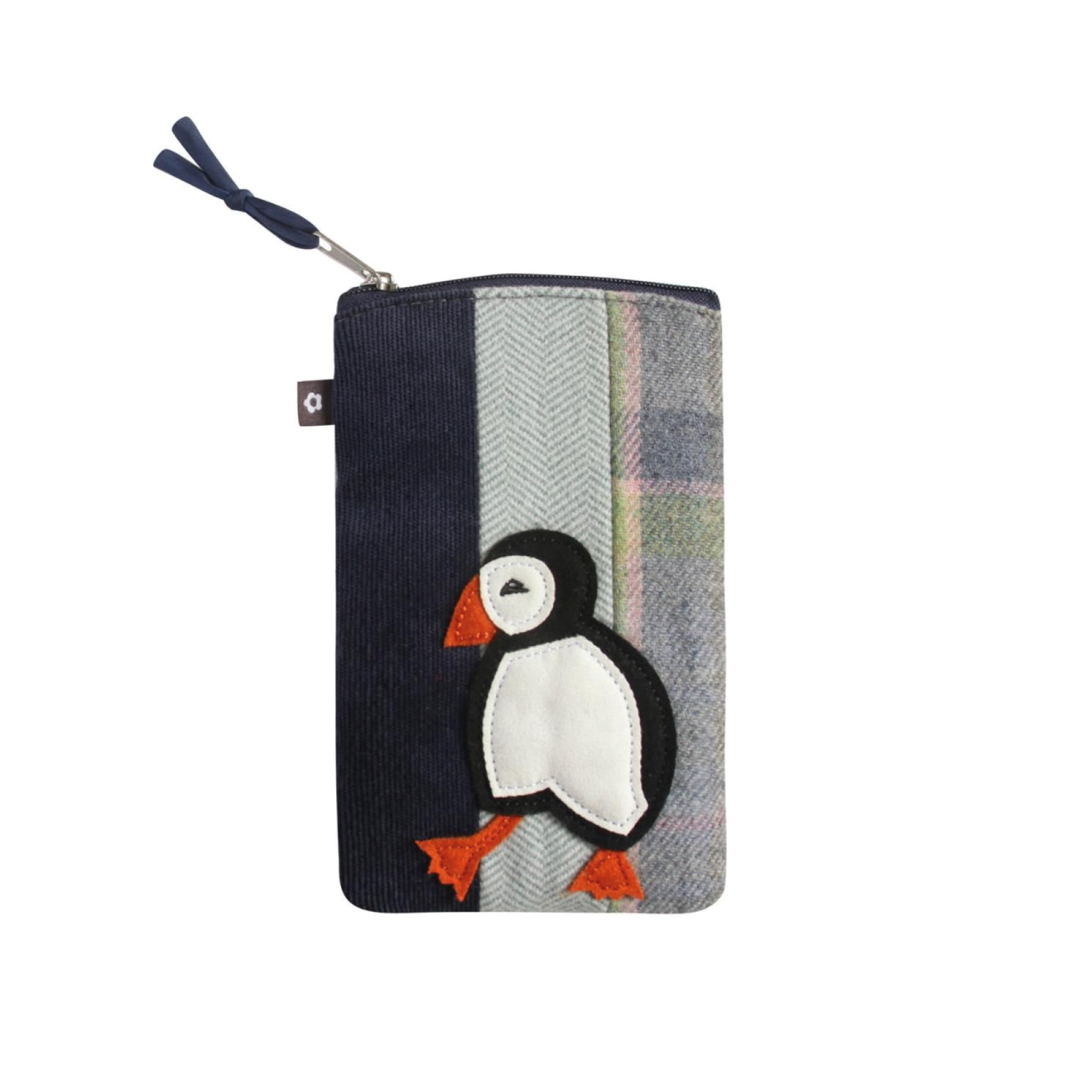 Earth Squared Puffin Applique Eyeglass Case - Island Blue Tobermory