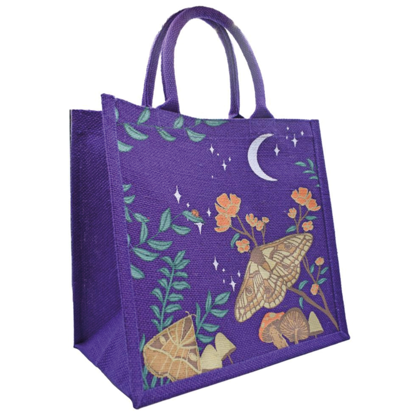 Shared Earth Moths Jute Bag - Island Blue Tobermory